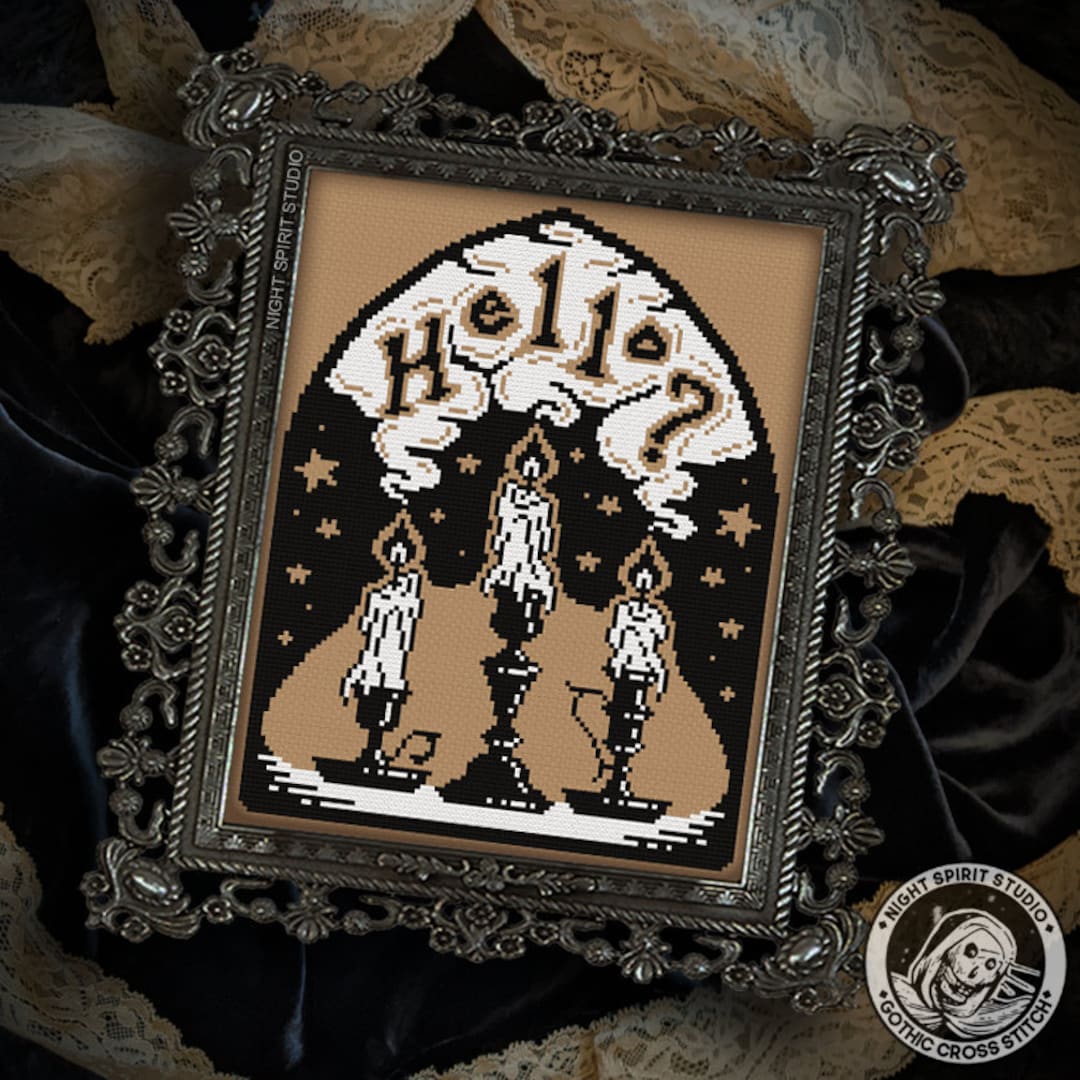 Gothic Séance Cross Stitch Pattern: Victorian Candle Ghost (digital PDF ...