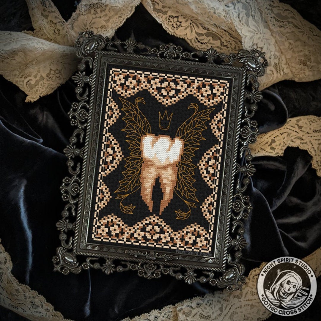 Gothic Tooth Fairy Cross Stitch Pattern | Antique Lace (PDF) - Etsy