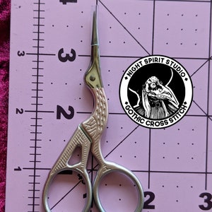 Ornate Victorian Crane Embroidery & Cross Stitch Scissors - Gothic ...