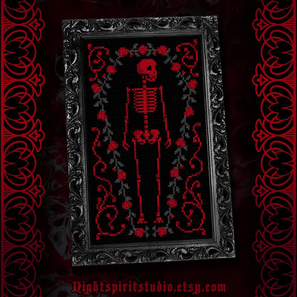 Sanguine Sleeper Vampire Skeleton Gothic Cross Stitch - Etsy