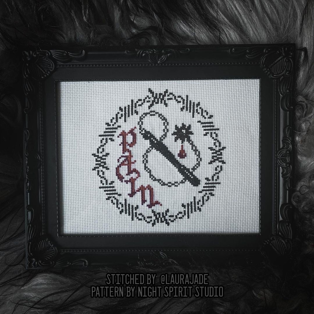 Gothic Flail - Gothic Cross Stitch Pattern - Goth Cross Stitch ...