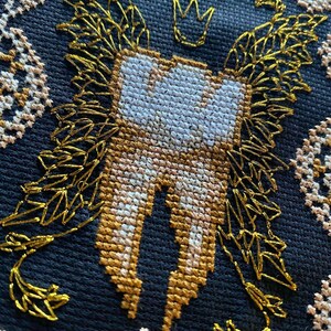 Gothic Tooth Fairy Cross Stitch Pattern — Antique Lace (PDF) - Etsy