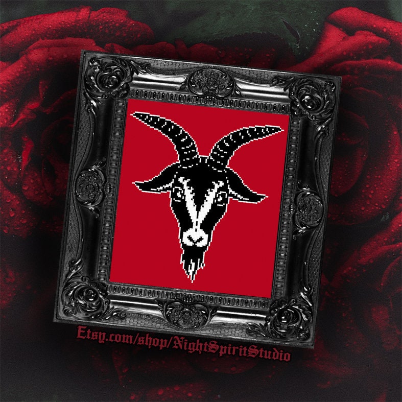 Evil Goat Head Satanic Bapohomet Gothic Cross Stitch Pattern 8 - Etsy