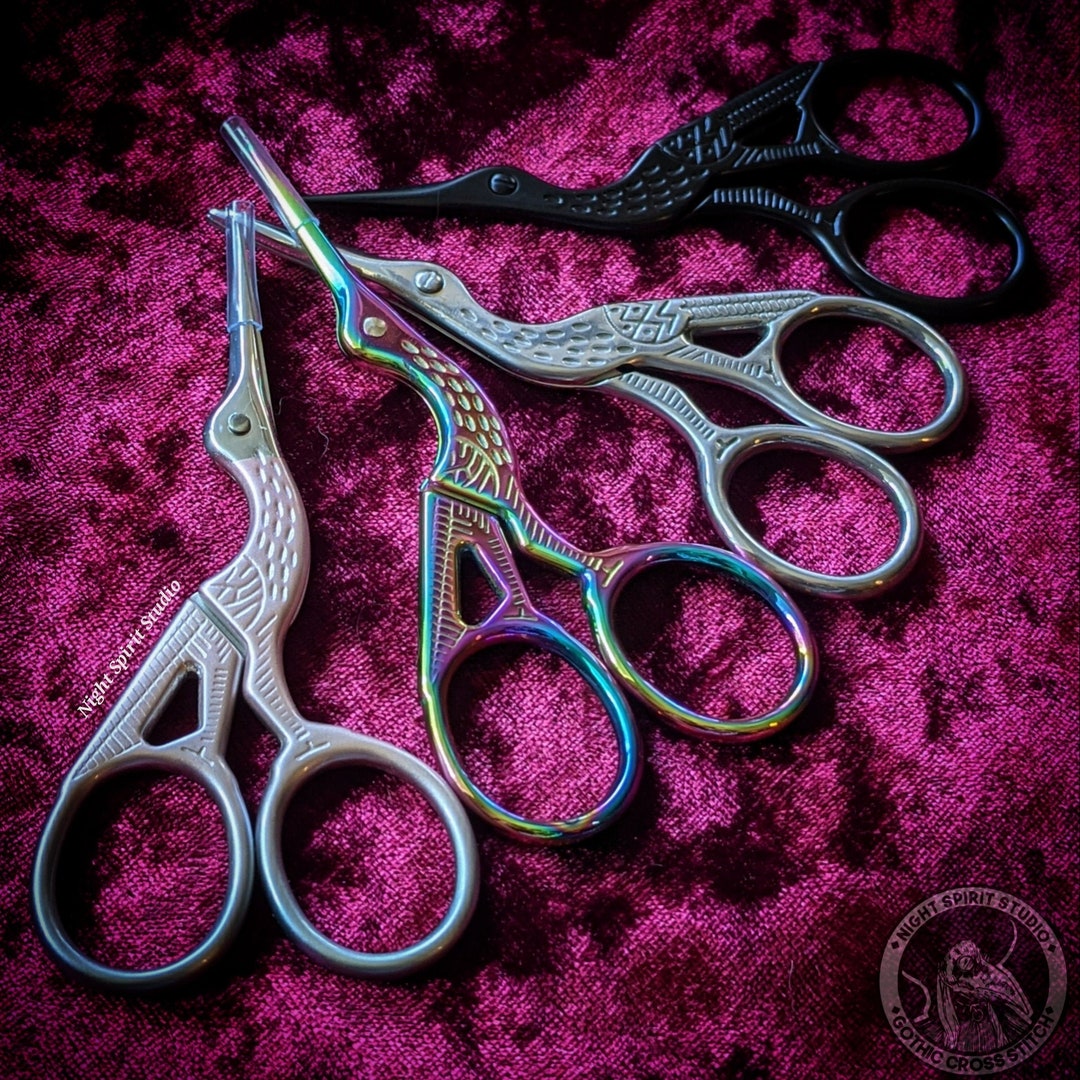 Ornate Victorian Crane Embroidery & Cross Stitch Scissors - Gothic ...