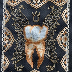Gothic Tooth Fairy Cross Stitch Pattern | Antique Lace (PDF) - Etsy