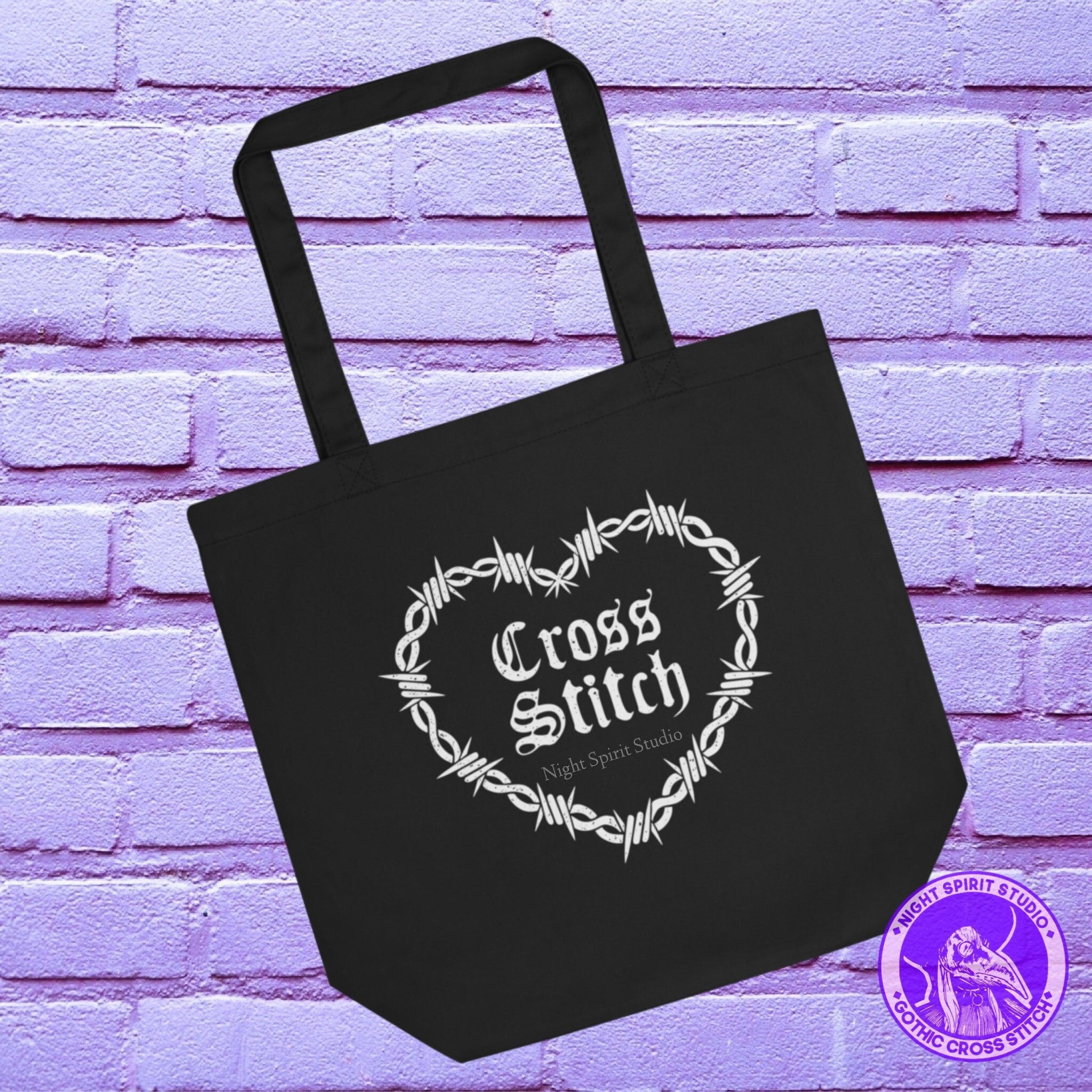 Gothic Barbed Wire Cross Stitch Tote Bag Cross Stitch - Etsy