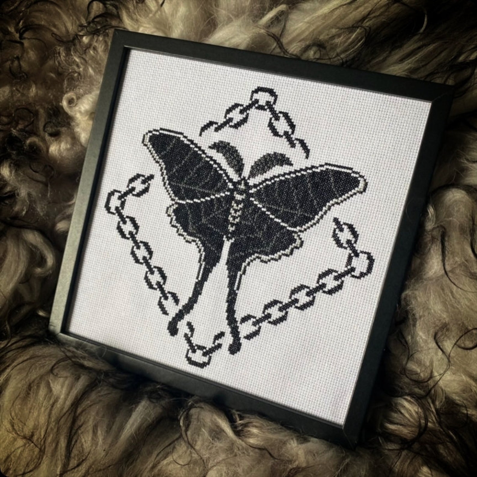 Gothic Luna Moth A Very Goth Moth Luna Moth Cross Stitch - Etsy