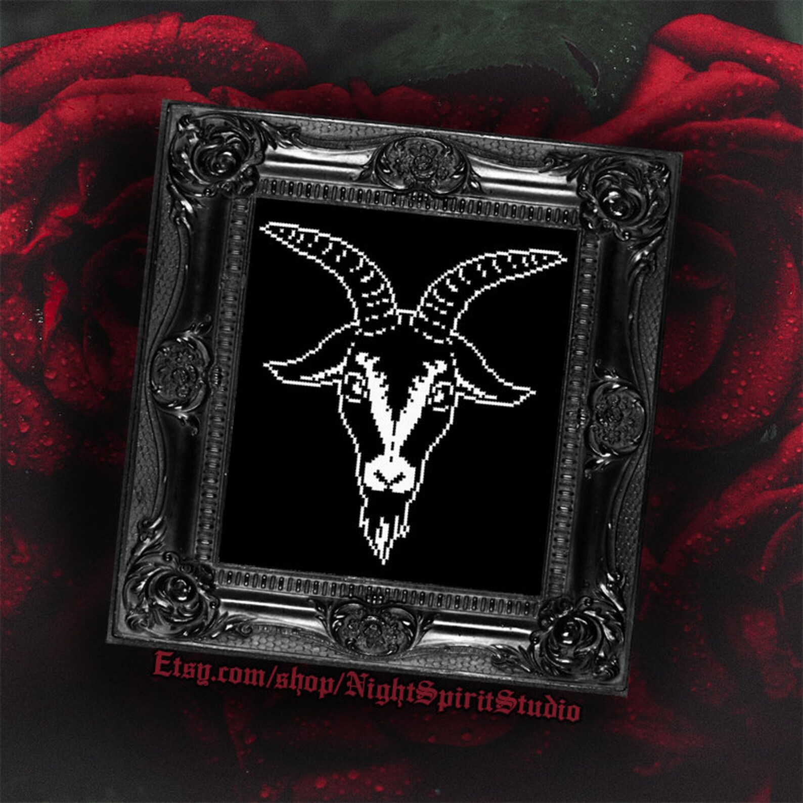 Evil Goat Head Satanic Bapohomet Gothic Cross Stitch Pattern 8 - Etsy
