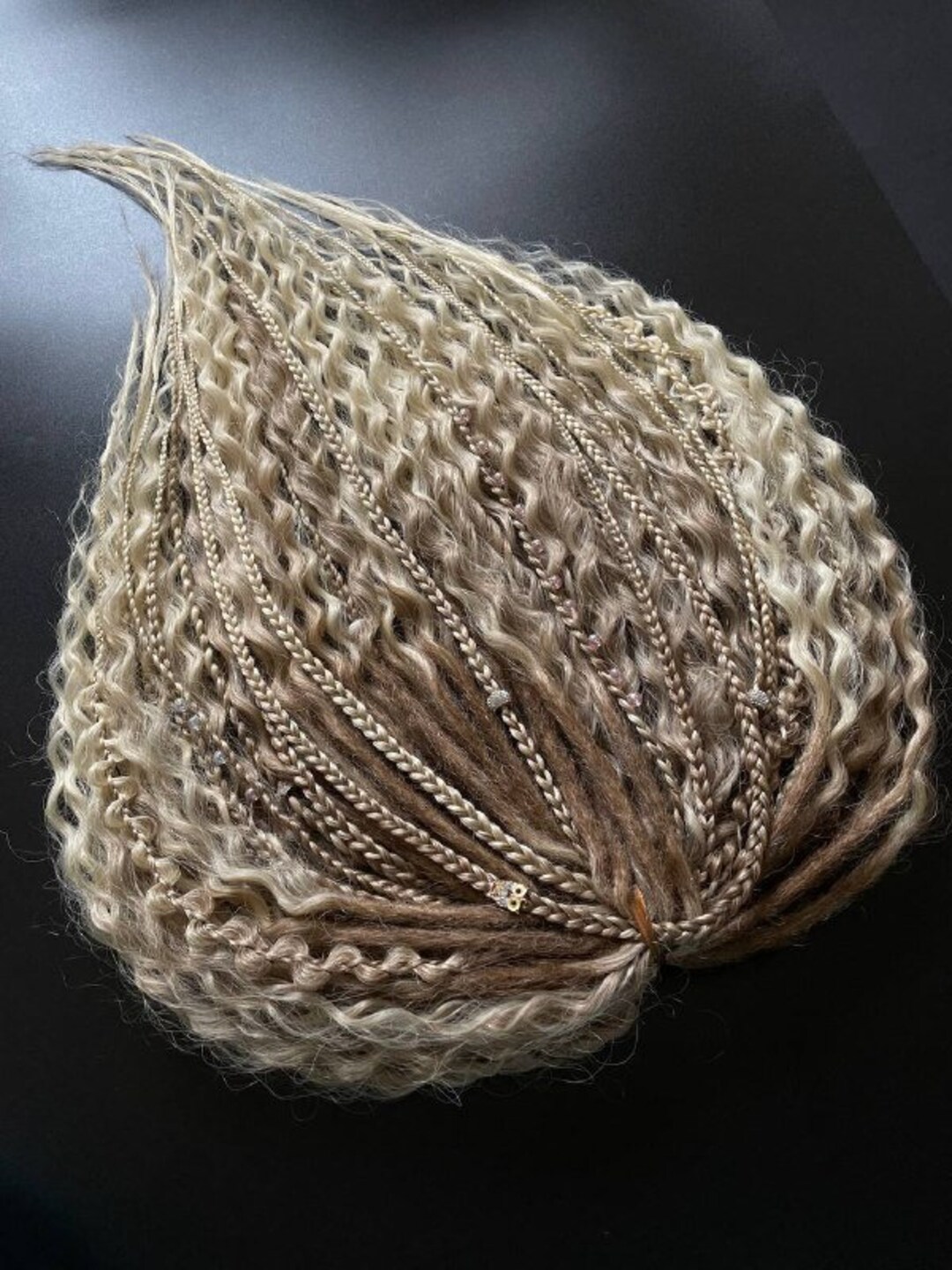 Blonde Synthetic Curly Dreads Hair Extensions Double Ended Dreadlocks ...