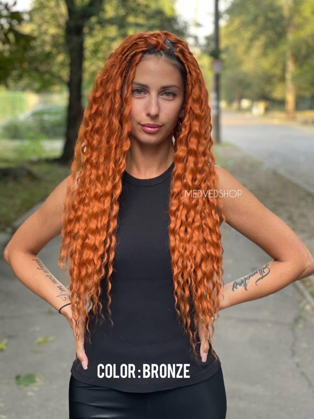 Synthetic Red Curly Dreads Ginger Dreads Auburn Dreadlocks Hair ...