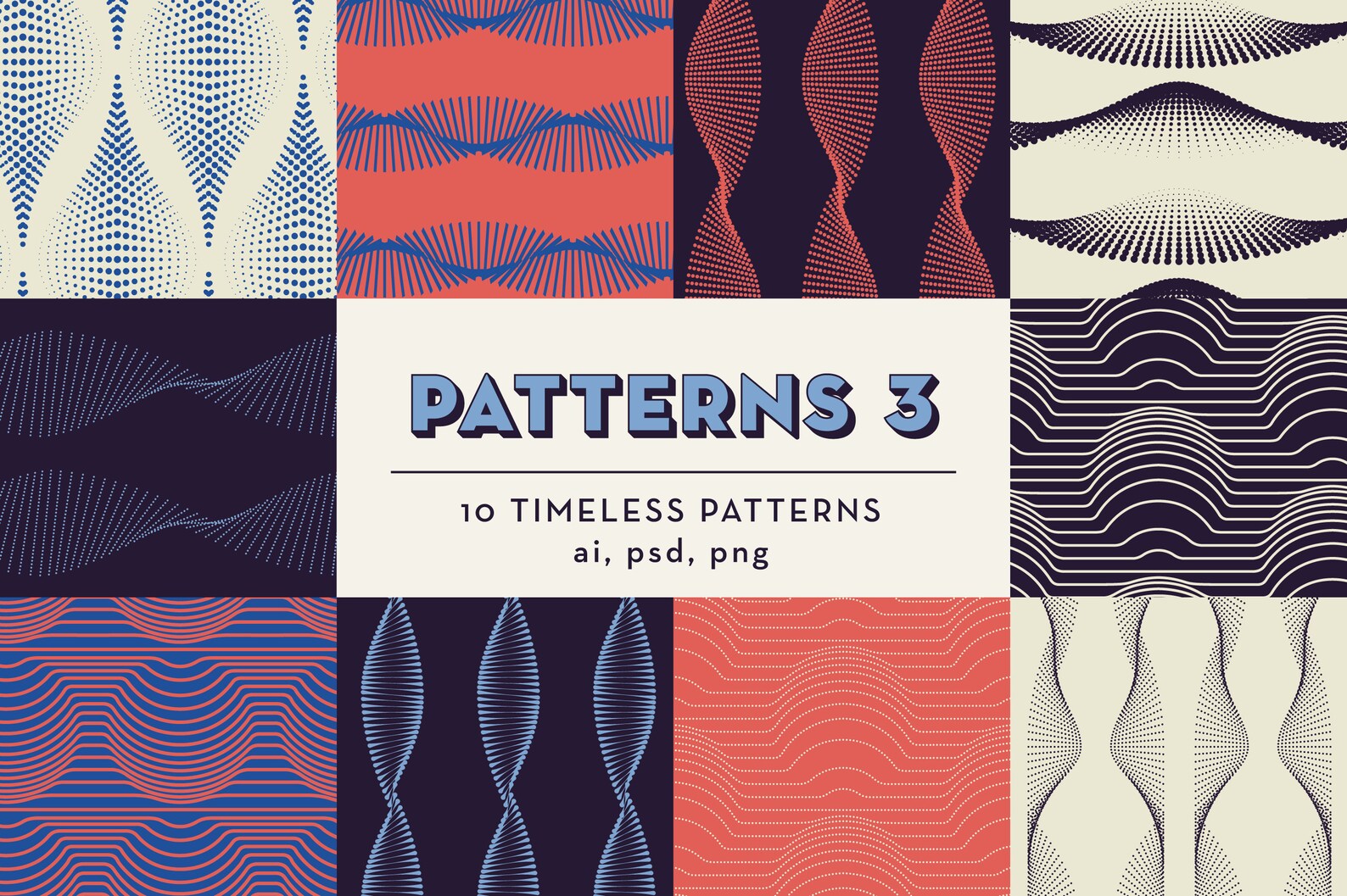 Timeless Geometric Patterns 3 Digital Seamless Patterns Set illustrator ...