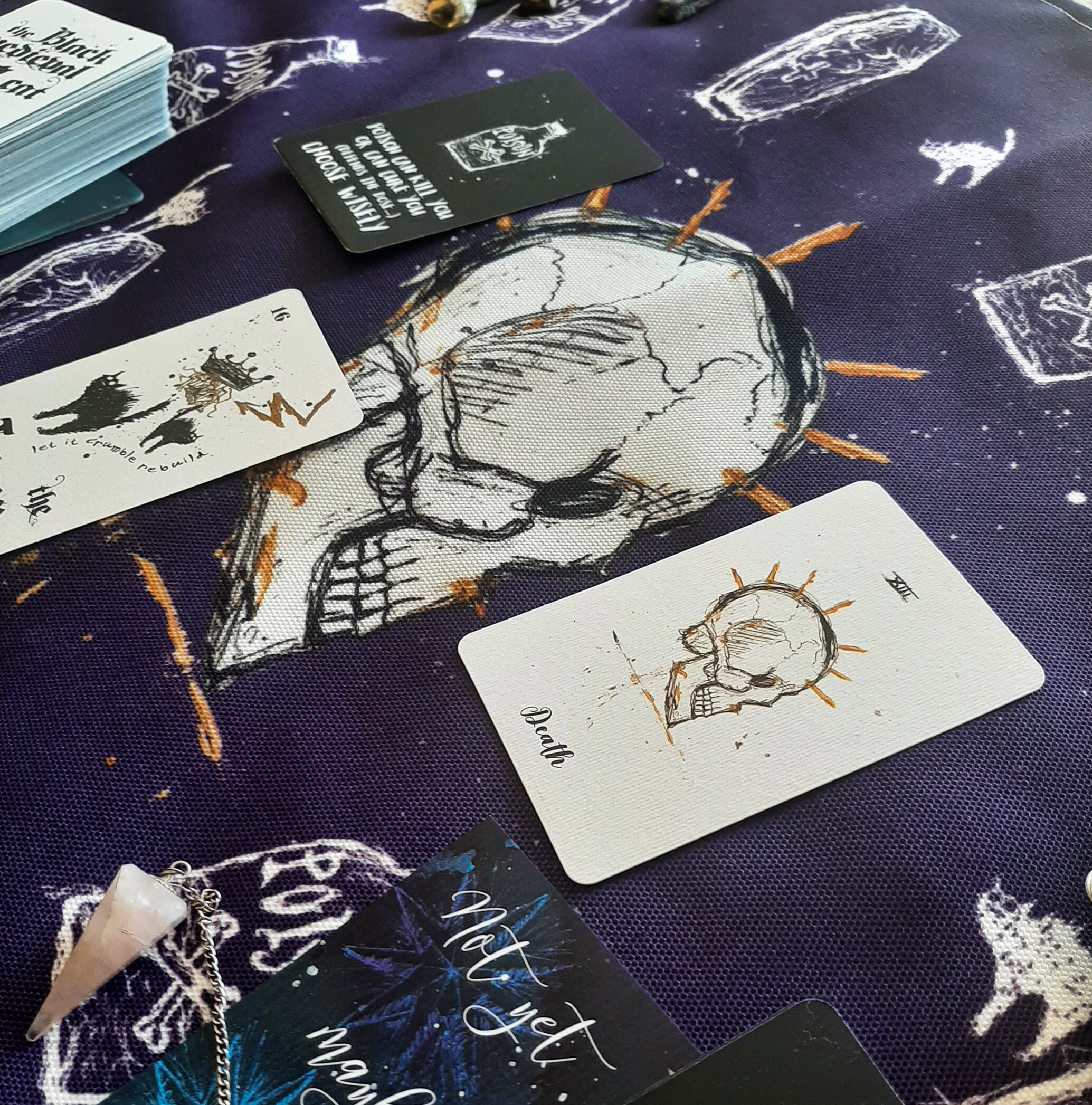 PURPLE TAROT Cloth Carding cloth ALTAR Cloth Altar reading | Etsy