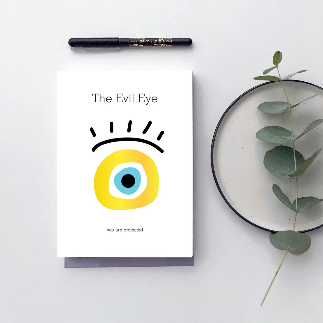 Yellow Evil Eye Print: Nazar Spiritual Protection Art (digital Download ...