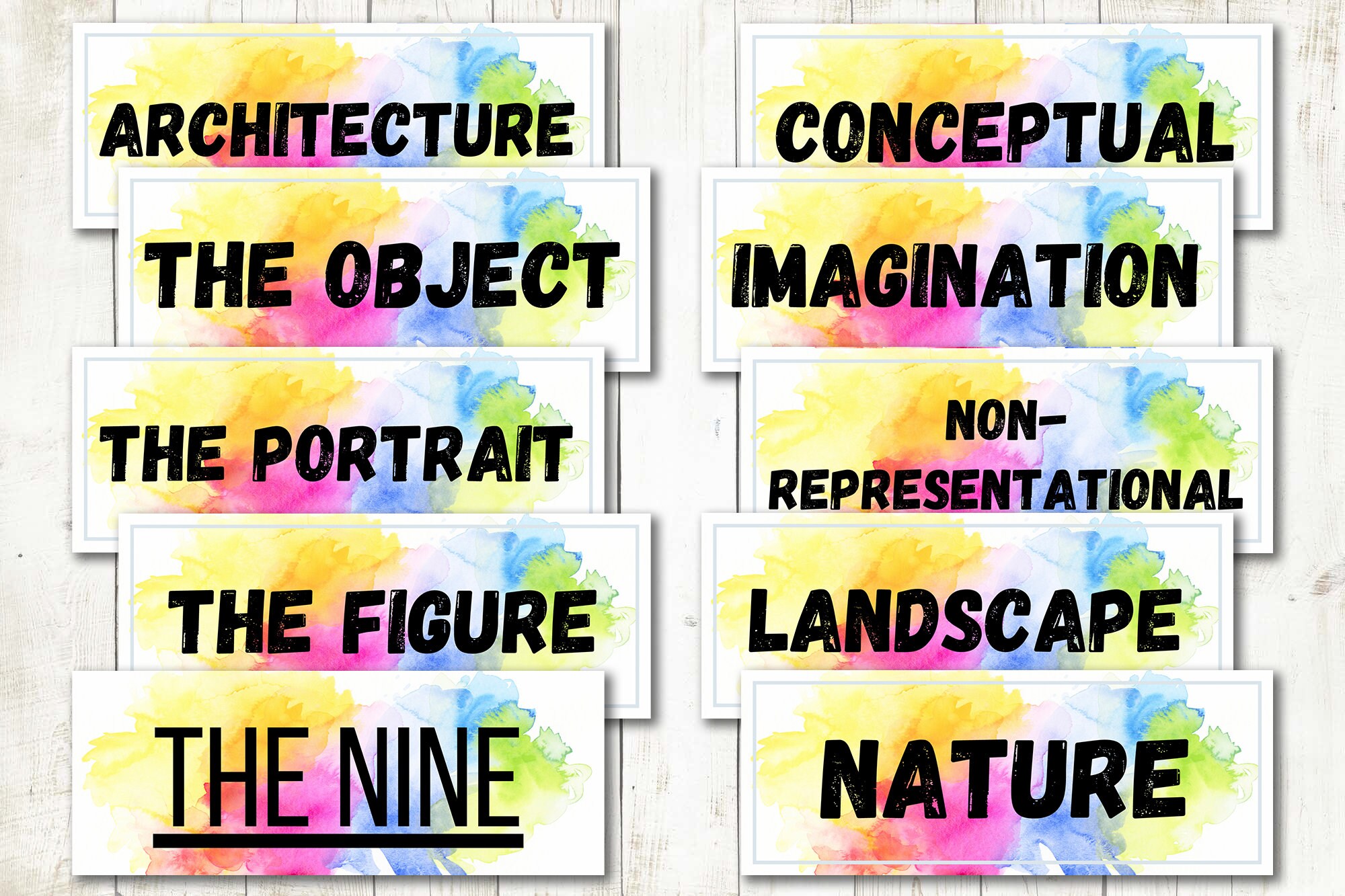 The Nine, Art Subject Posters for Art Classroom Word Wall - Etsy Ireland