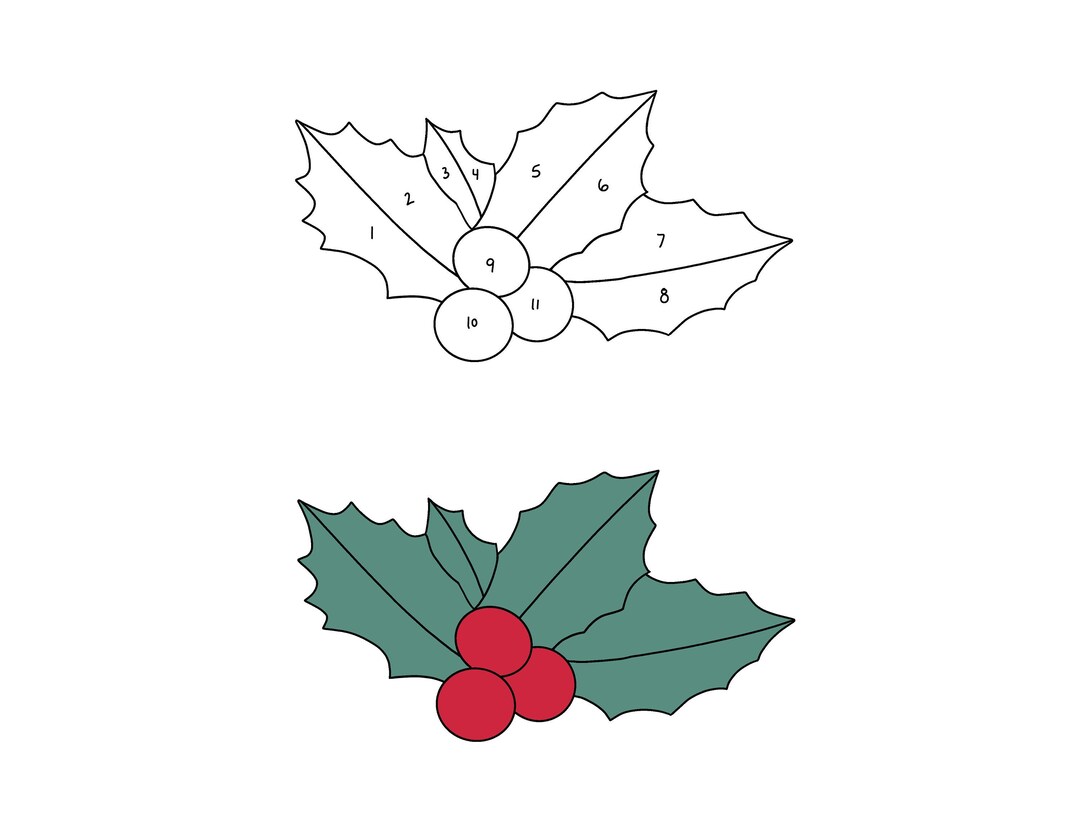 Christmas Holly Bunch Stained Glass Pattern for PERSONAL USE - Etsy
