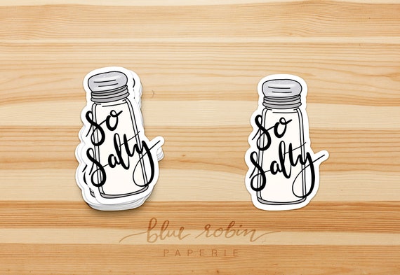 So Salty Salt Shaker Sticker Die Cut Silly Snarky Funny | Etsy
