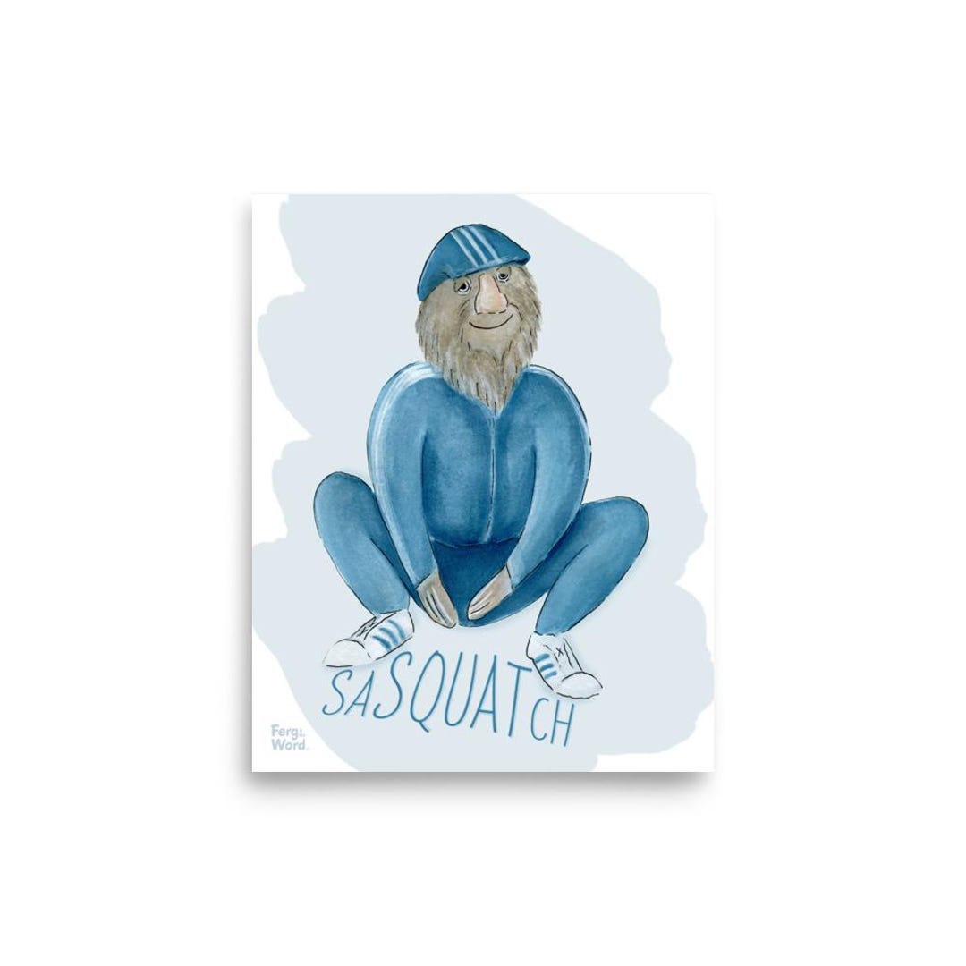 Sasquatch Art Print / Watercolor Art / Gym Exercise Gift for All ...