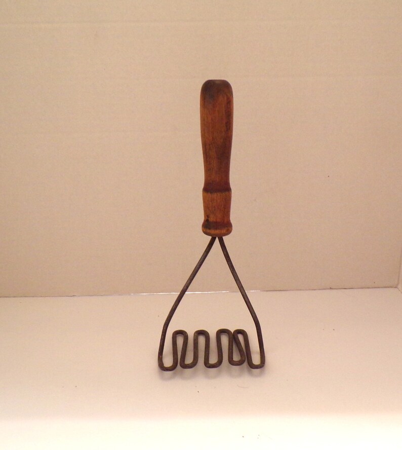 Vintage Potato Masher Bent Metal Base Turned Wood Handle - Etsy