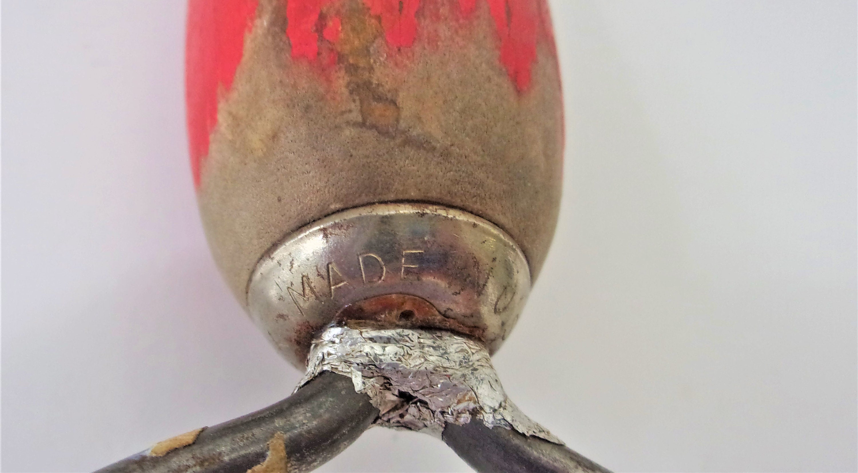 Vintage Androck Potato Masher Made in USA Painted Red and Cream Wood ...