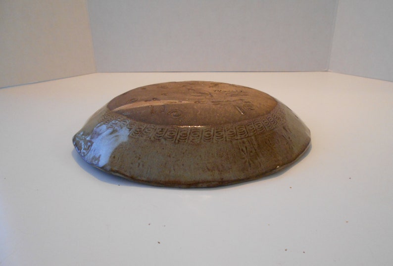 Hand Built Pottery Plate Shallow Bowl Trees Tan Light Brown - Etsy