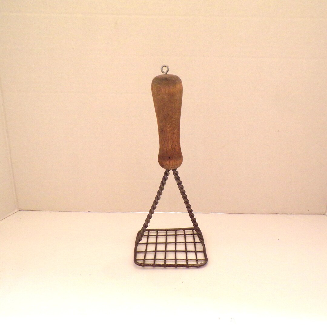 Vintage Potato Masher Checkerboard Wire Wood Handle - Etsy