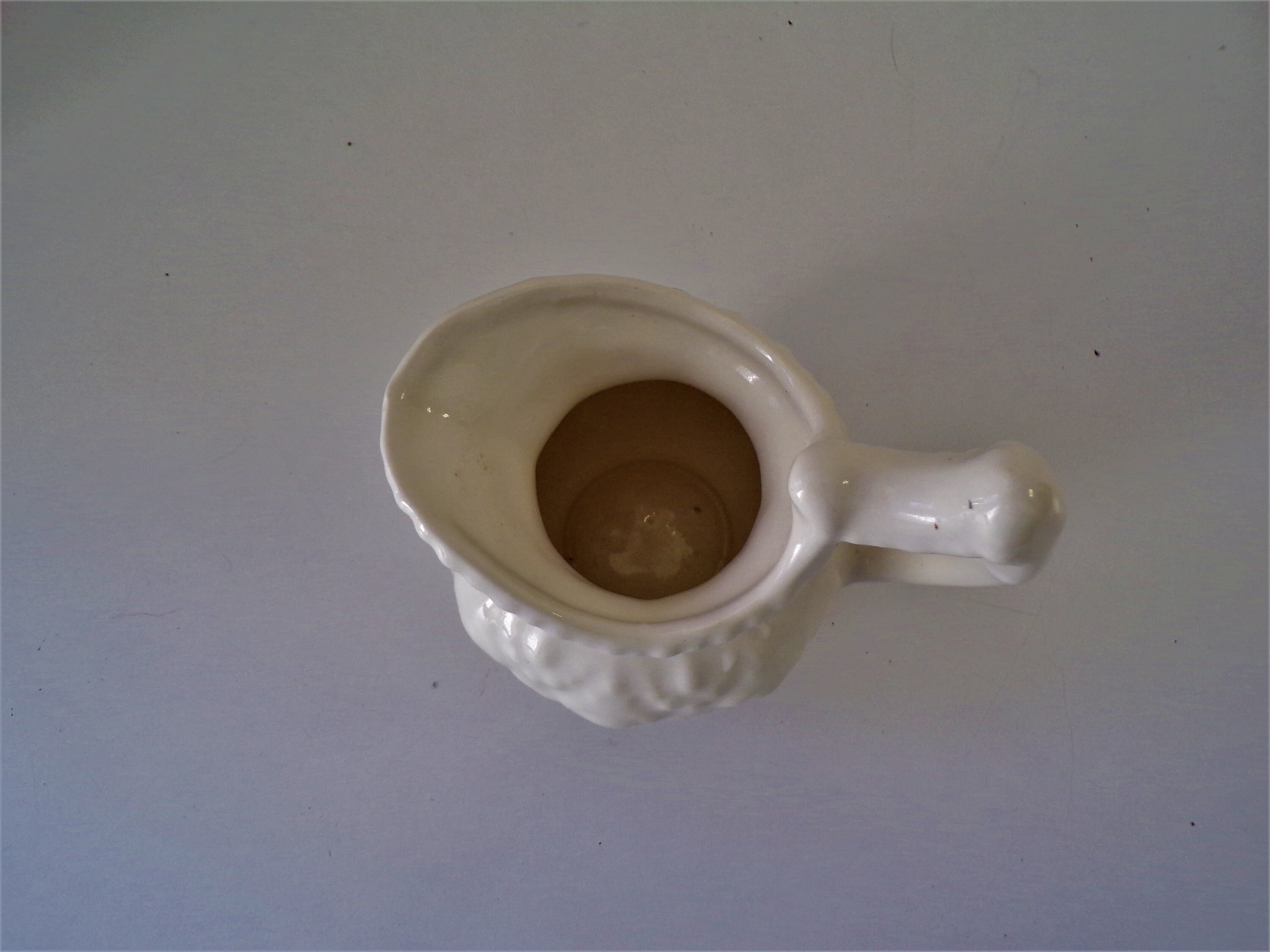 Vintage Pottery Small Cream Pitcher White Molded Ceramic - Etsy