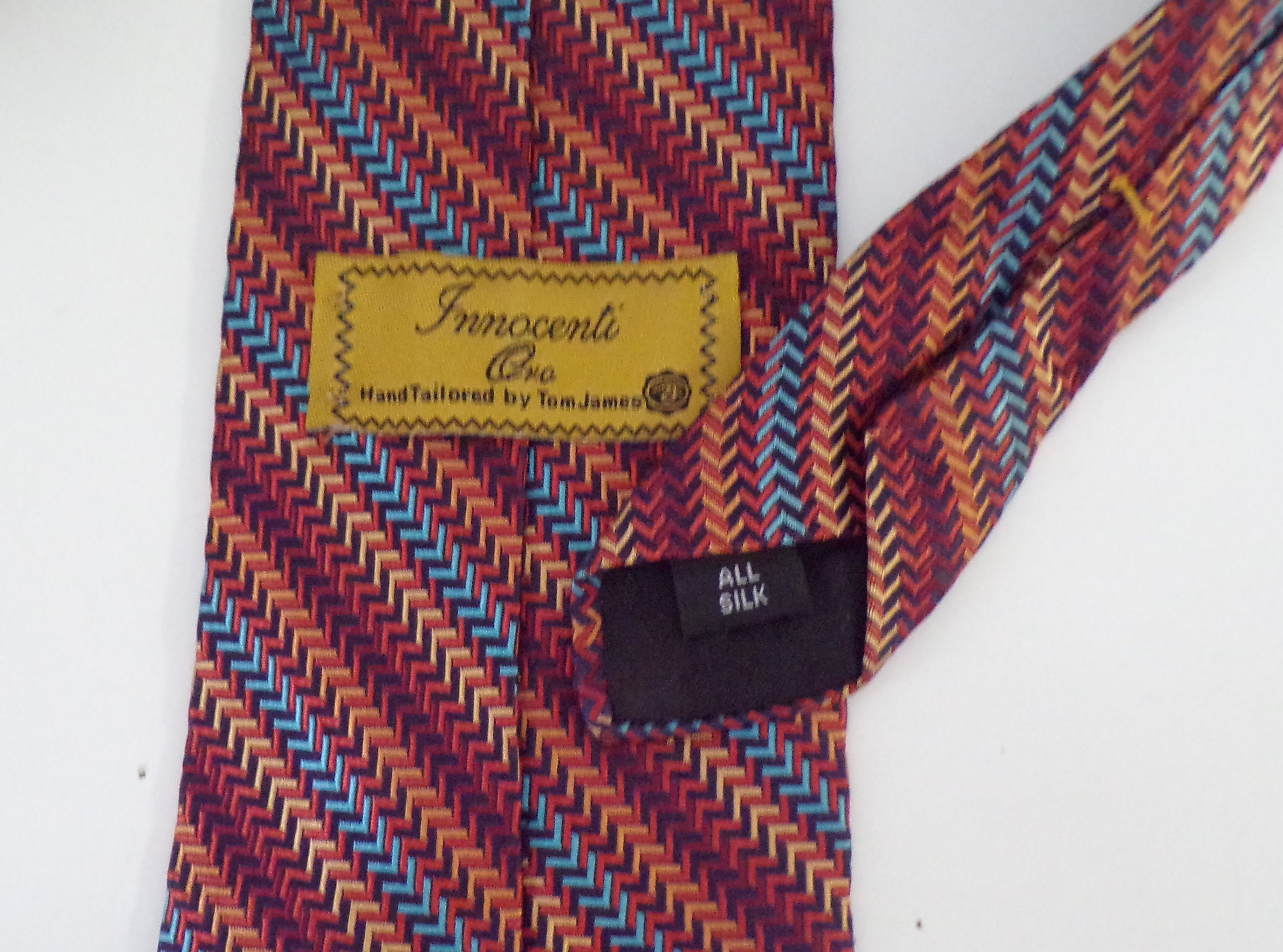 Vintage Striped Silk Necktie Innocenti Tom James - Etsy