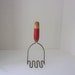 Vintage Androck Potato Masher Made in USA Painted Red and Cream Wood ...