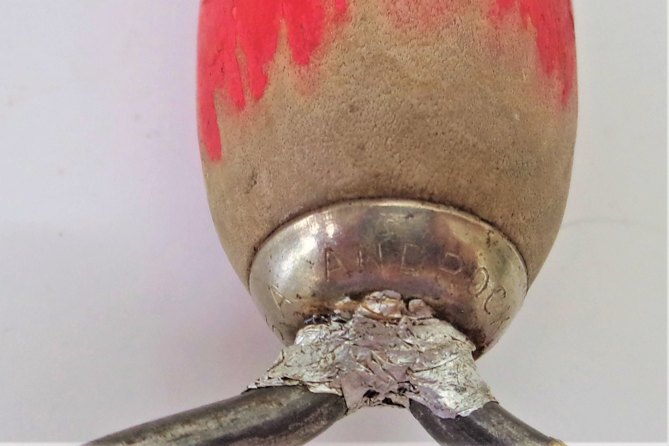 Vintage Androck Potato Masher Made in USA Painted Red and Cream Wood ...