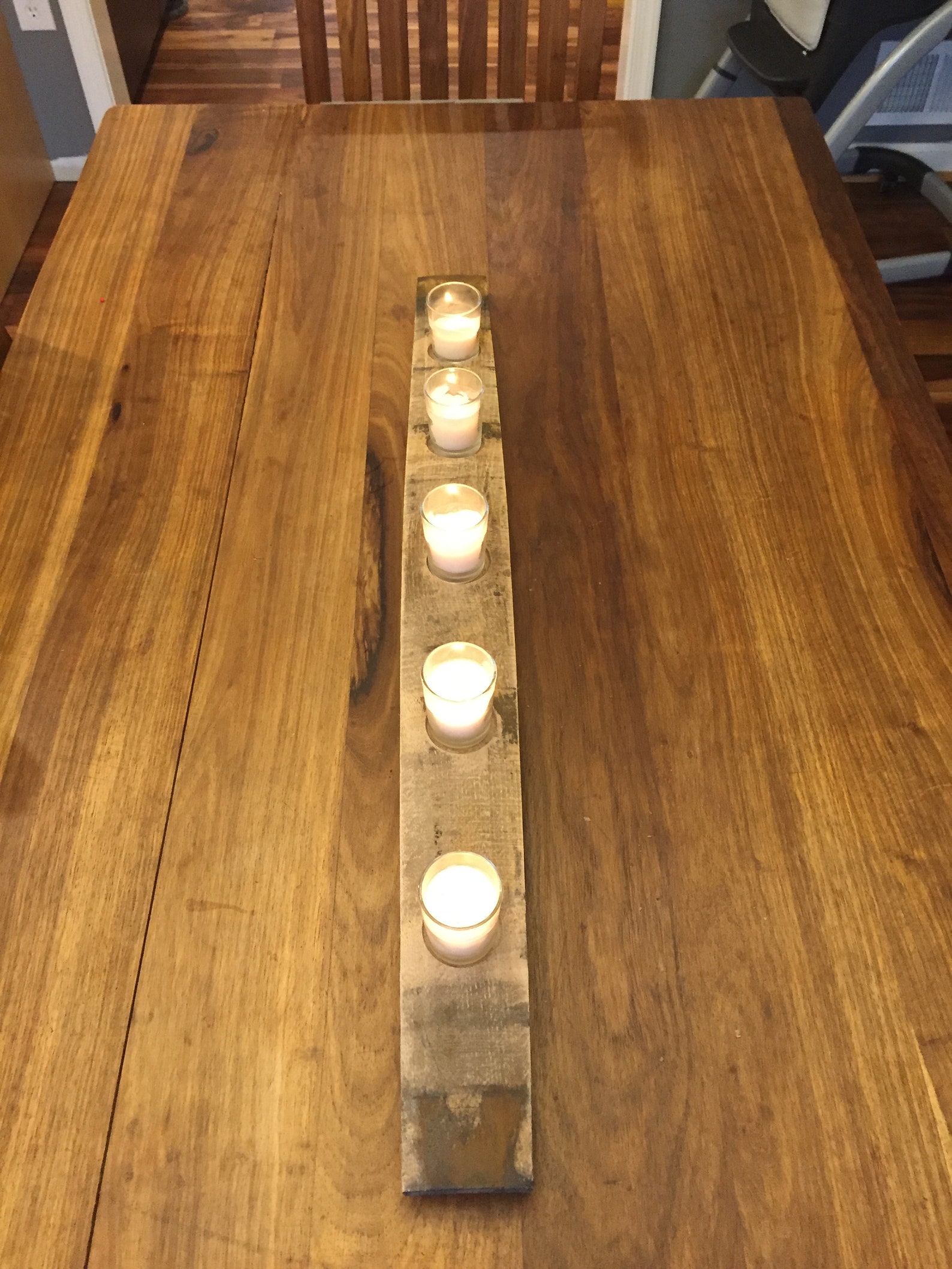 Whiskey Barrel Stave Candle Centerpiece - Etsy.de