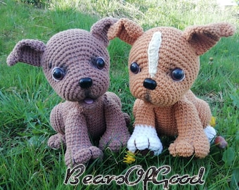 Crochet Pattern for Staffordshire Bull Terrier, American Staffordshire ...