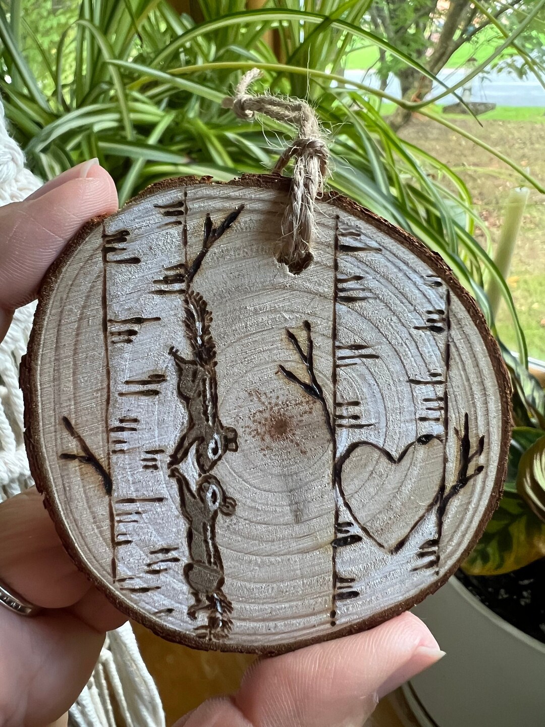 Carved Heart Personalized Initials in Birch Tree With - Etsy