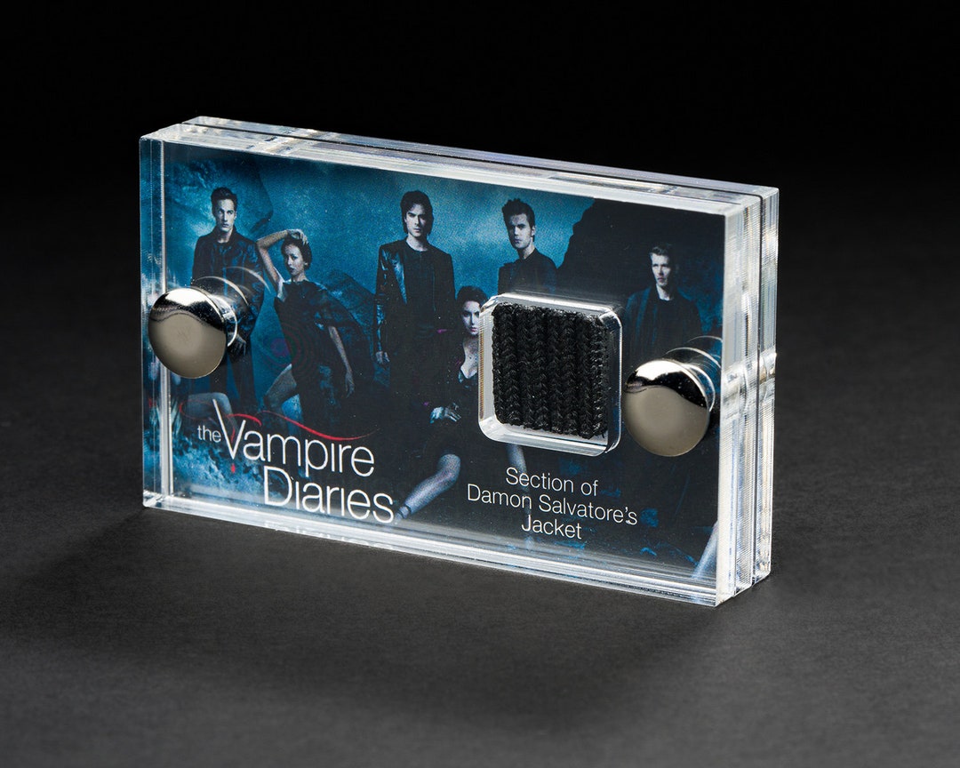 The Vampire Diaries - Section of Damon Salvatore’s Jacket Mini Display ...