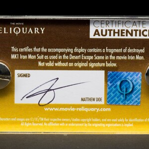 Iron Man Production Used Destroyed Mk1 Suit Fragment Mini Display - V2 ...