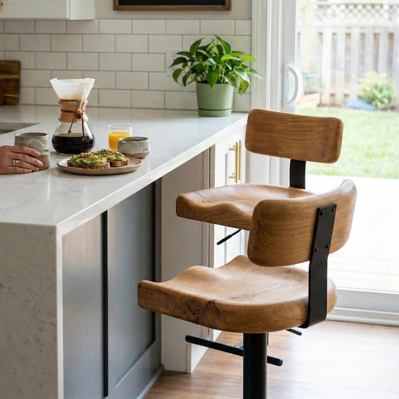 Wood Carved Bar Stool - Etsy