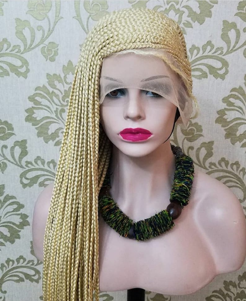 Full Lace Cornrow Braided Wig Handmade On Full Lace Human Hair Etsy