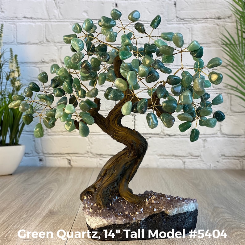 14 Tall Handmade Gemstone Tree W/ Crystal Cluster Base - Etsy