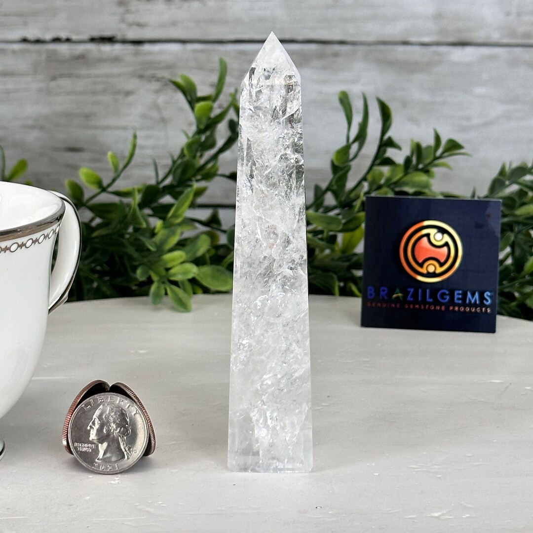 Brazilian Clear Quartz Crystal 4-sided Obelisk Tower, 5.1 Tall Model ...
