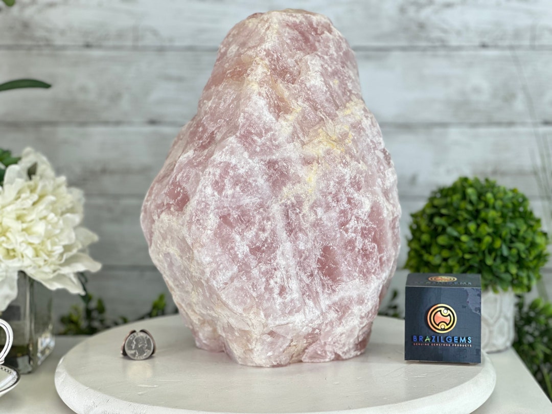 Raw Rough Rose Quartz Freeform Gemstone, 30.9 Lbs & 11.7 Tall 3302RQ ...