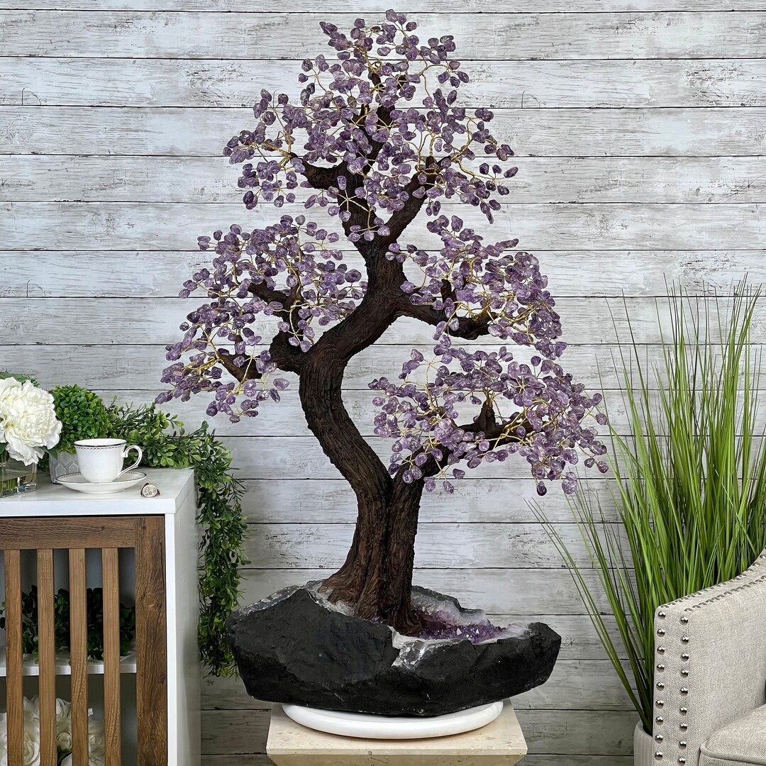 43" Tall Special Amethyst Gemstone Tree W/ Amethyst Base, 1140 Gems ...