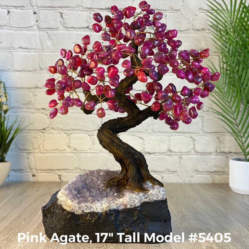 17 Tall Handmade Gemstone Tree W/ Crystal Cluster Base - Etsy