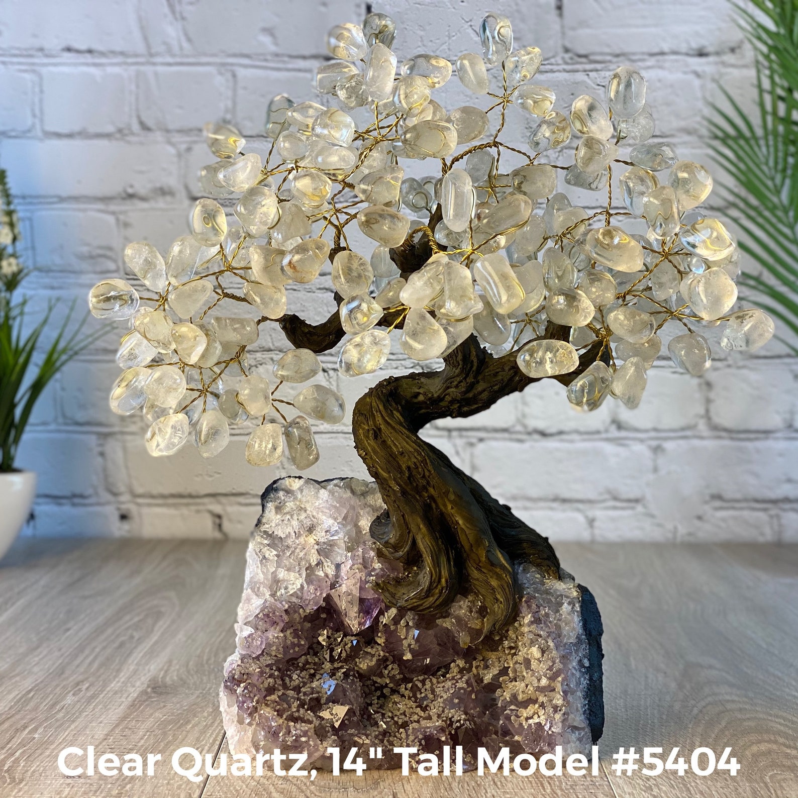 14 Tall Handmade Gemstone Tree W/ Crystal Cluster Base - Etsy