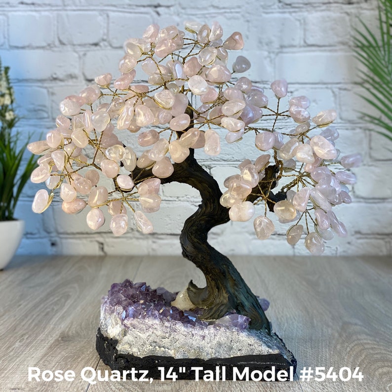 14 Tall Handmade Gemstone Tree W/ Crystal Cluster Base - Etsy