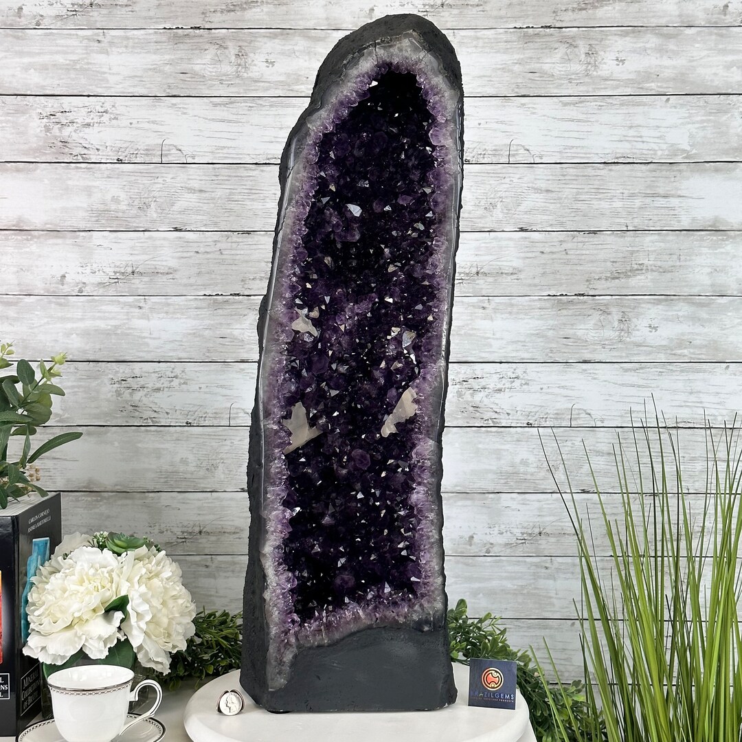 Extra Plus Quality Brazilian Amethyst Cathedral, 60.7 Lbs & 29.5" Tall ...