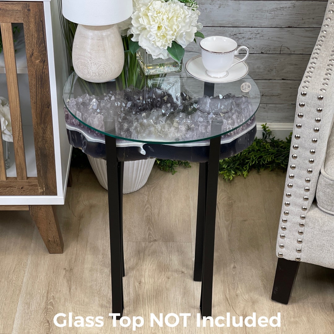 Extra Quality Brazilian Amethyst Geode Side Table, 45.2 Lbs, 23.75 ...