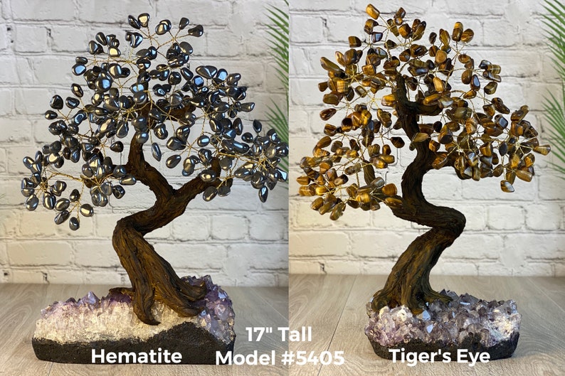 17 Tall Handmade Gemstone Tree W/ Crystal Cluster Base - Etsy