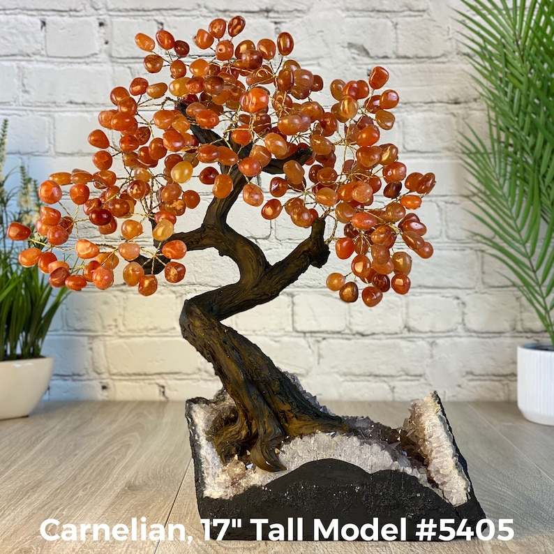 17 Tall Handmade Gemstone Tree W/ Crystal Cluster Base - Etsy