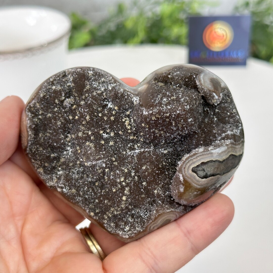 Extra Quality Amethyst Heart Geode on an Acrylic Stand 0.52 Lbs & 2.3 ...