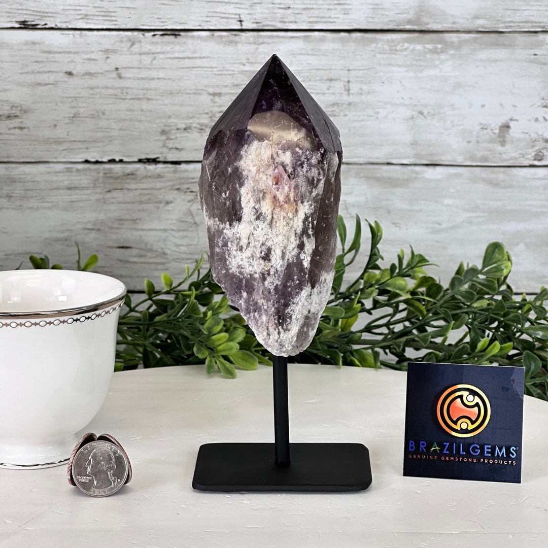 Amethyst Crystal Point on a Metal Stand, 5.2" Tall Model #3122AM-006 by ...