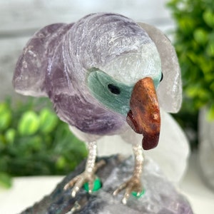 Hand-carved Amethyst Parrot Bird 9 Long on an Amethyst Base, 3004-AMPAM ...